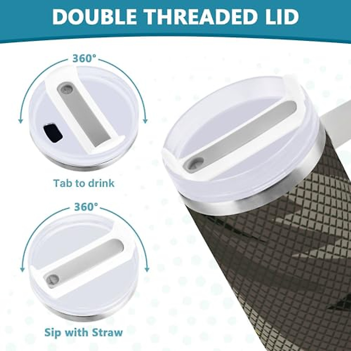 GKCLOCK 40 oz Tumbler with Handle and Straws, Insulated Reusable Stainless Steel Travel Coffee Mug Water Bottle for Office & Outdoor, Cupholder Friendly (Green Camouflage Style)