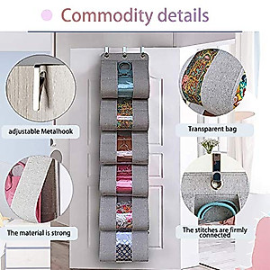 Handbag Organizer Storage Purse Bag Dust-Proof Hanger with 6 Easy Access Deep Pockets and Visible Window for Closet Wall(Gray)