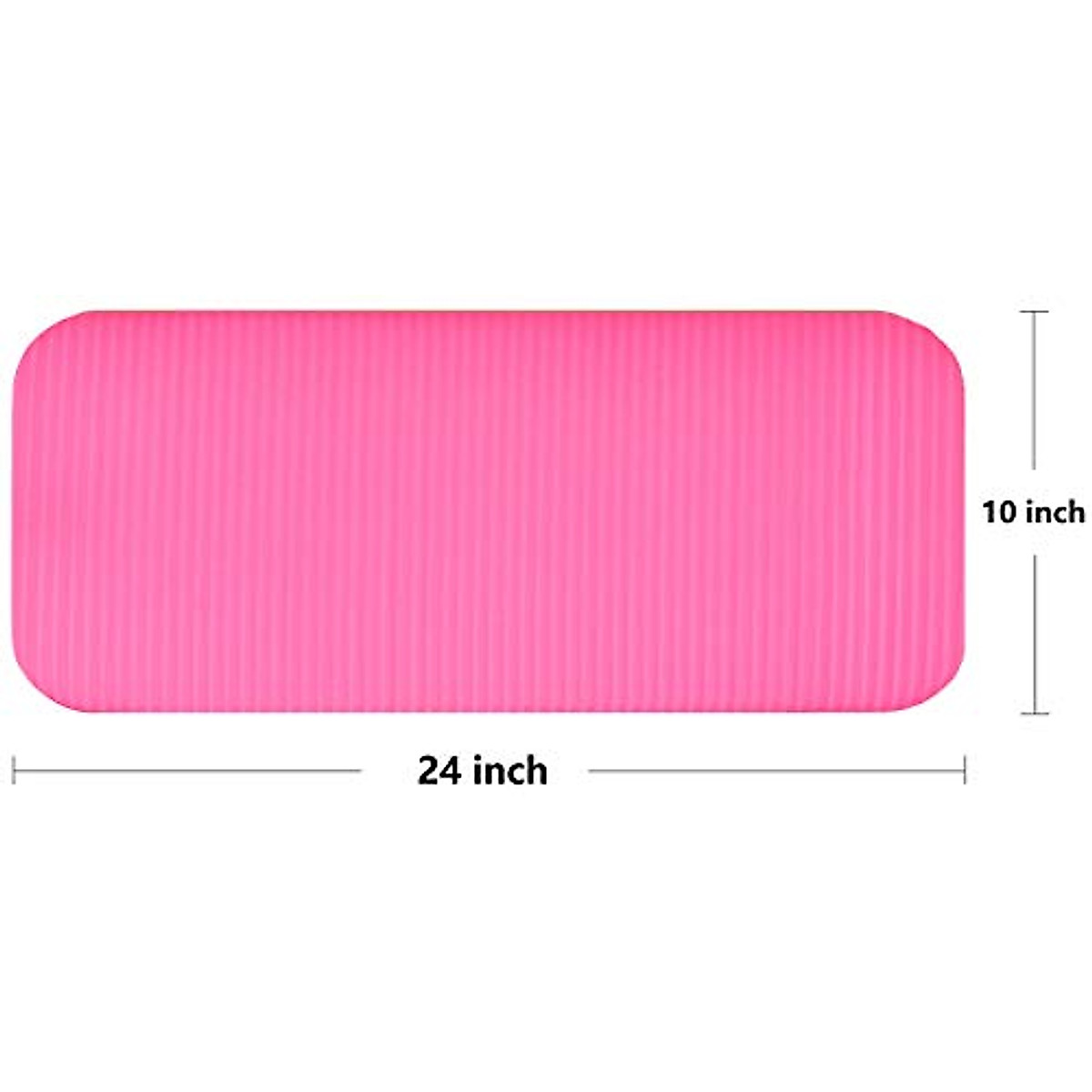Signature Fitness All Purpose 1/2-Inch Extra Thick High Density Anti-Tear Exercise Yoga Mat and Knee Pad with Carrying Strap, Pink