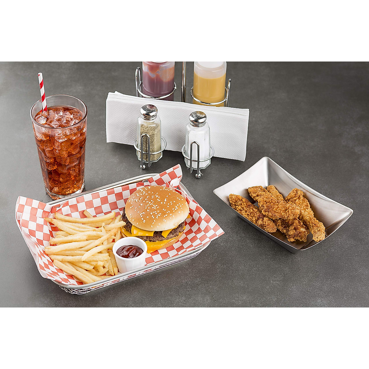 TableCraft 10109 Coca-Cola Red & White Striped Straws (Unwrapped), Pack of 100