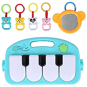 JODIYAAH Baby Gym 3-in-1 Activity Play Mat, Kick and Play Piano Gym with 5 Infant Learning Sensory Baby Toys, Musical Boy & Girl Gifts for Newborn Baby 0+ Months, Baby Play Gym Activity Mat