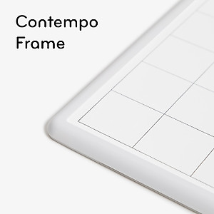 U Brands Magnetic Dry Erase Calendar Board, 14"x11", Modern White Frame, Includes Marker and Magnet