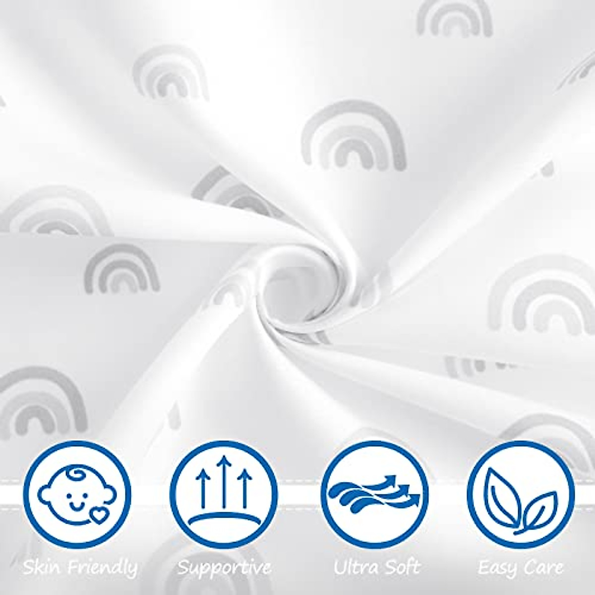 Toddler Pillow Small Baby Pillows for Sleeping Great Neck Support, Perfect Boho Kids Pillow 14" x 19" for Child Travel, Toddler Cot Bed, Boys Gilrs, No Pillowcase Needed, Rainbow Print