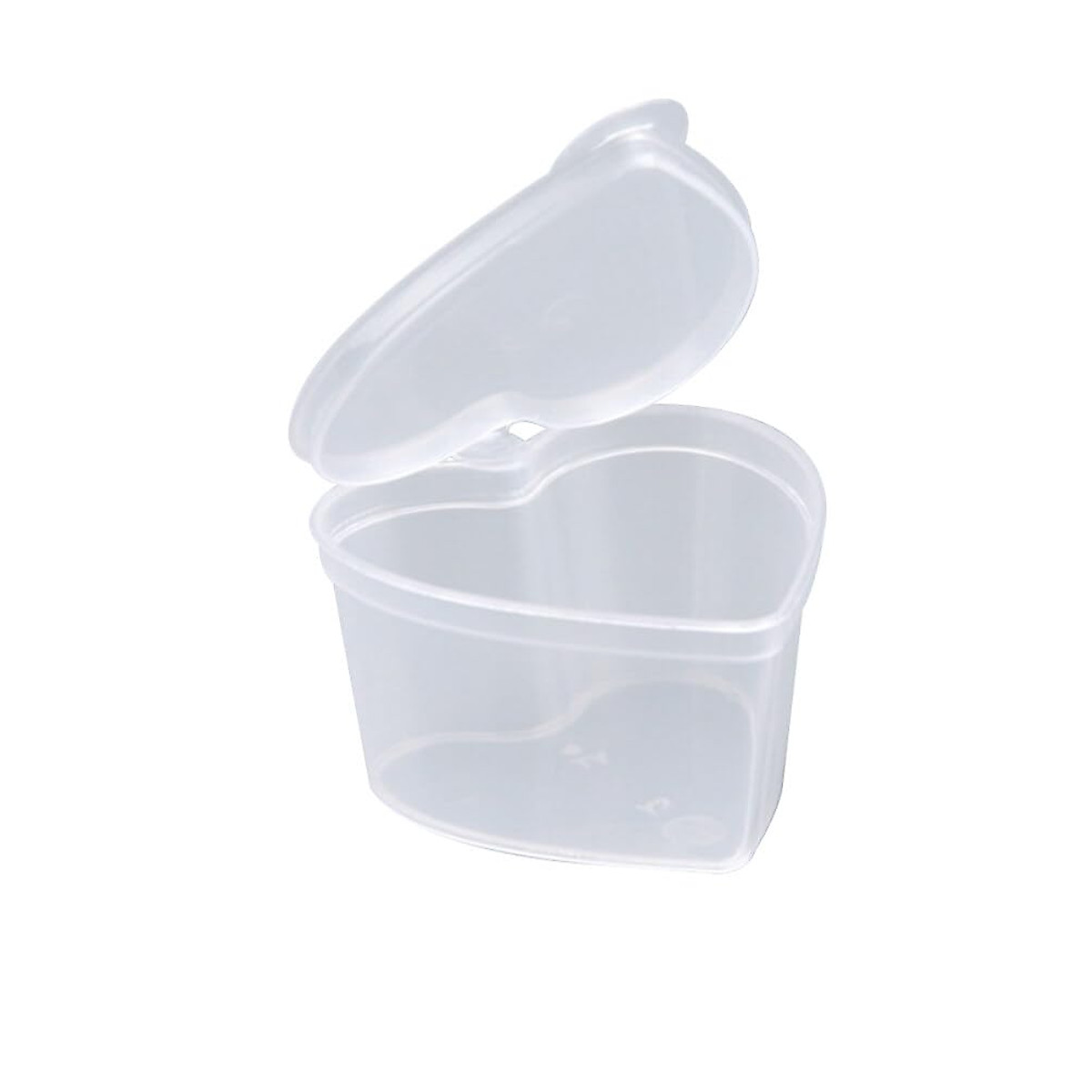 Milisten Clear Heart Box 50pcs Mini Clear Plastic Beads Storage Containers Box Heart Shape with Lids for Beads Glitter Coins Small Items and Other Craft Projects Box Heart Shape