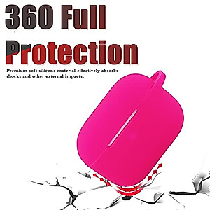 Case Cover for Airpod Pro Charging Case, Upgraded Air Pods Silicone Case Skin with Cute Tassel Keychain Kit (Rose Pink)