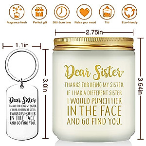 Volufia Candles Gifts for Sister - Sister Gifts from Sister - Sister Birthday Christmas Gifts for Big Sister, Little Sister, Little Girls, Sisters in Law - Funny Lavender Scented Candle