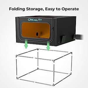 Creality Laser Engraver Enclosure V2.0 Fireproof and Dustproof Protective Cover 720x720x400mm, Exhaust Fan 4000RPM and Pipe, Fits for Most Laser Cutter, Against Smoke Odor and Noise Eye Protection