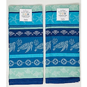 Kay Dee Designs Beach House Sea Turtles Jacquard Kitchen Tea Towels Set of 2