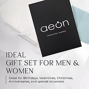 Aeon Jewellery 925 Sterling Silver Necklace - 1mm Diamond Cut Curb Chain Necklace | 16" Chain | For Layered Looks, Gifts or Pendant Replacements | Polishing Cloth & Pouch Bag Included