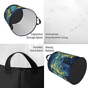 Butterfly Laundry Hamper With Handles Collapsible Canvas Laundry Basket,Waterproof Storage Basket,Toy Storage Bag