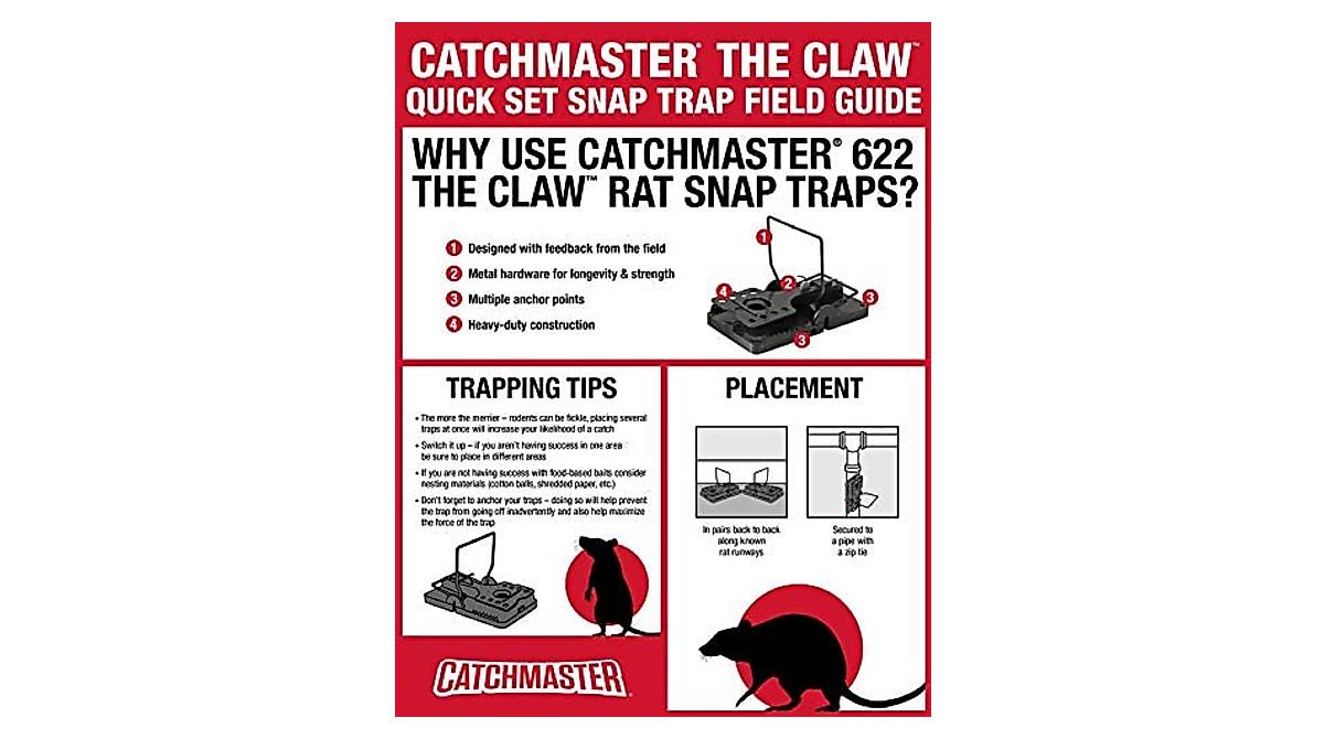 Catchmaster The Claw Quick Set Rat Snap Trap 6-Pk, Mouse Traps Indoor ...