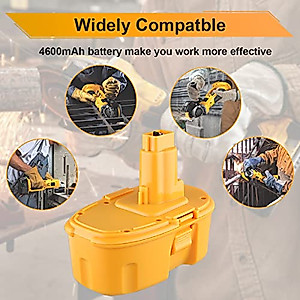 DASNITE 2Pack 4.6Ah DC9096 Ni-MH Compatible with Dewalt 18V Battery XRP DC9099 DC9098 DW9099 DW9098 Cordless Power Tools