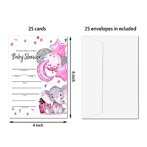 Yuansail Baby Shower Invitation Cards, Baby Shower Fill In Invites Cards, 25 Cards And Envelopes – (bb007-yaoqing)