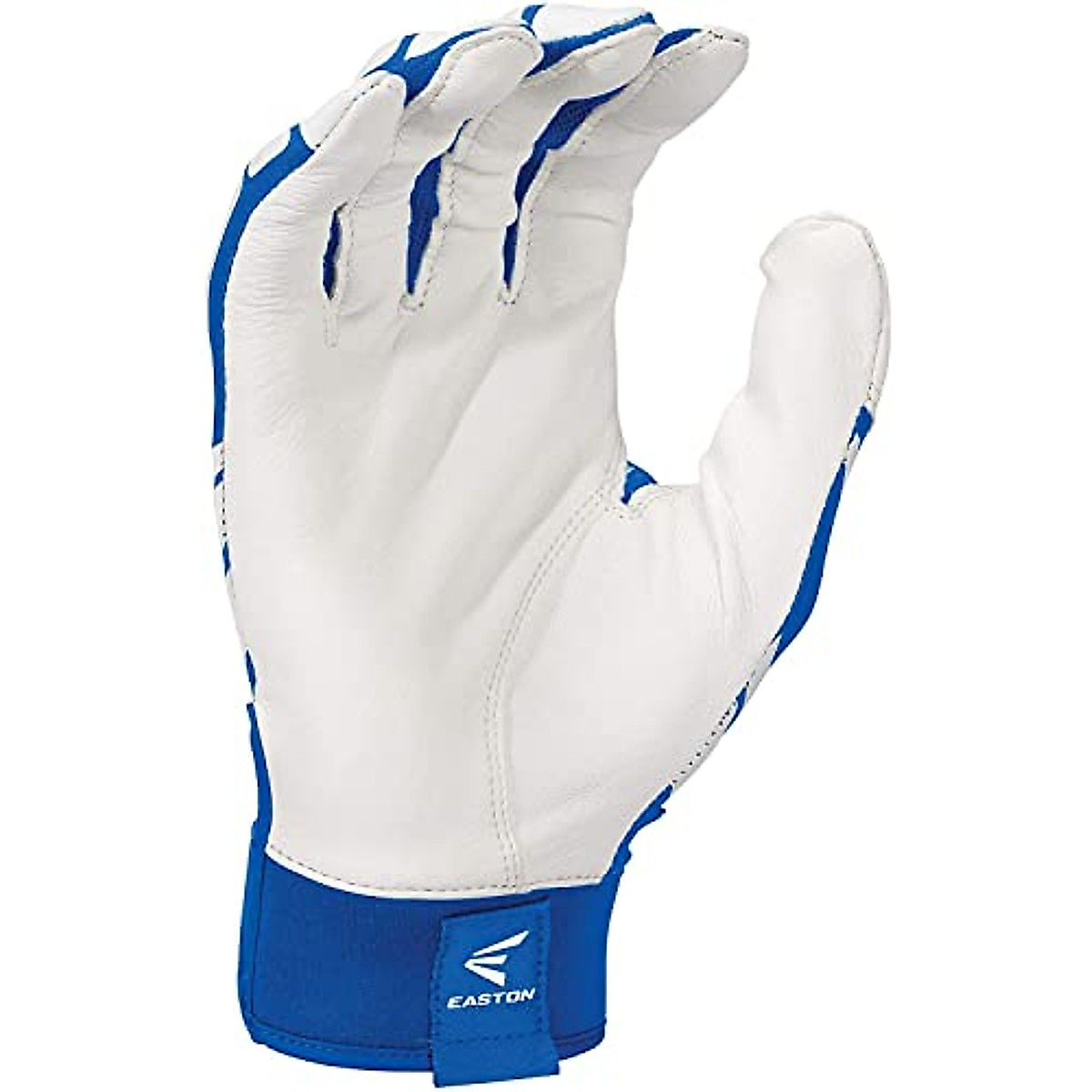 Easton Baseball Walk Off Power Leverage Adult Batting Gloves, White Royal, Small