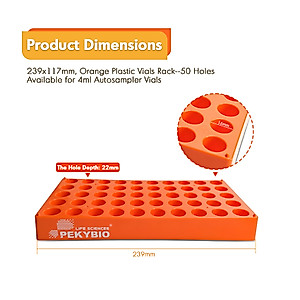 PEKYBIO Vial Racks for 4ml Vials, 50 Holes Sample Bottles Rack, Φ16mm, Pack of 1Pcs