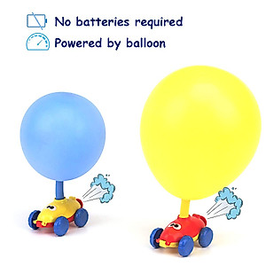 LiKee Balloon Powered Cars Balloon Racers with Manual Balloon Pump for Kids Boys Girls 3+ and Classroom (Black Bird)