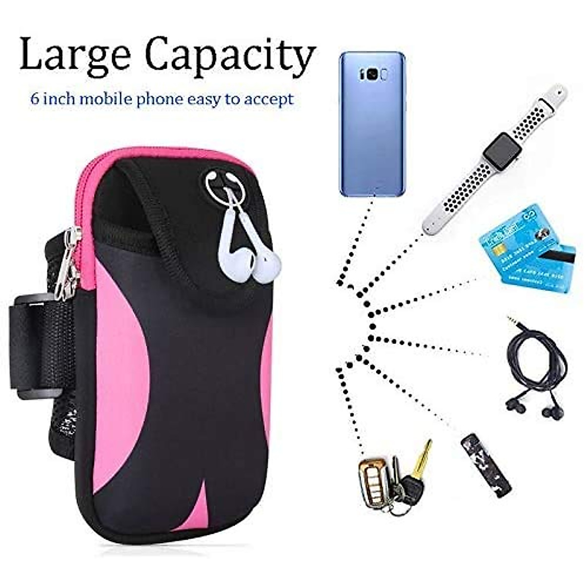 BPC Sports Armband for Samsung Galaxy S20 FE S20 Ultra Note 20 10 9 8 A21 A51 A71 Pink Medium