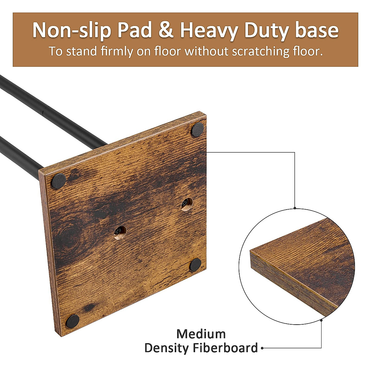 Toilet Paper Holder Stand with Shelf Wood Freestanding Tissue Paper Roll Holder Farmhouse Toilet Paper Standing for Bathroom, Rustic Brown