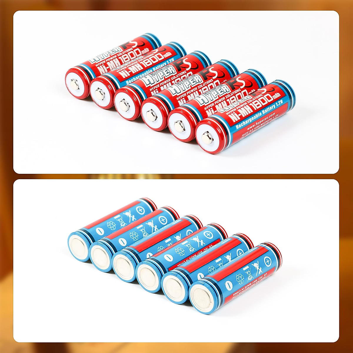 HYPERPS (8-Pack) 1.2V AA 1800mAh Ni-MH Rechargeable Battery for High-Drain Devices, Quick Charge