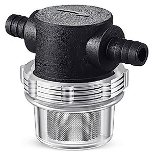 Water Pump Strainer, 3/8 Inch Hose Barb In-Line Strainer Twist-On Sprayer Filter for Water Pump 12V DC 80 PSI RV Camper Marine Boat Lawn