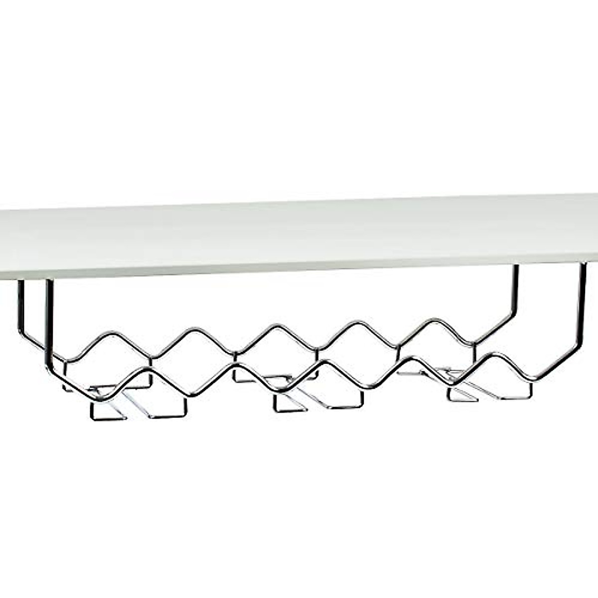 Spectrum Diversified Rack & Stemware Holder Holds 6 Bottle & 6 Stems, Space-Saving Under Cabinet Kitchen Wine Storage, Home Bar Organization, Chrome