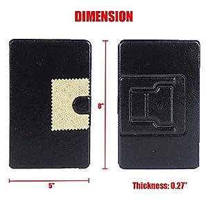 DRIDOUAM Mobile Phone Screen Magnifier 8" HD Screen Enlarger Movies Amplifier Foldable Holder Stand for All Smartphones, PU Leather, Black