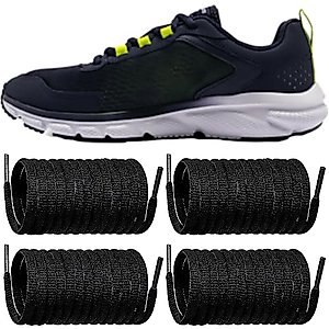 Endoto 2 Pairs Shoelaces for Under Armour Replacement Laces Charged Assert/Escape/Bandit/Commit Running Training Shoes(Color:Black,Size:75Inch)