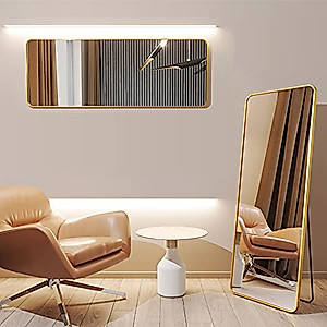 BEAUTYPEAK Gold Full Length Mirror, 64"x21" Rounded Corner Floor Mirror Standing Hanging or Leaning Against Wall, Suitable for Bedroom or Dressing Room