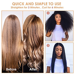 Hot Comb, Electric Hot Comb, Professional High Heat Ceramic Hair Press Comb, Multifunctional Copper Hair Straightener for American African Hair - Gold