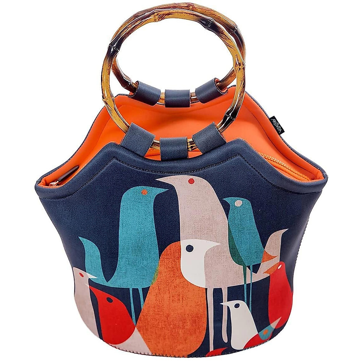 ARTOVIDA Artists Collective Lunch Purse | 11 x 15 x 6 Inches Large Reusable Insulated Lunch Tote with Inside Pocket - Design by Michelle Li Bothe (Germany) "Birches" - Bamboo