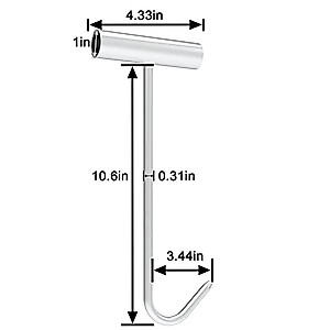 OK5STAR 12 Inch Long Stainless Steel Meat Hook 2 PCS, T Shaped Handle Hay Hooks Boning Hooks for Butcher Kitchen Restaurant Tool BBQ Accessories