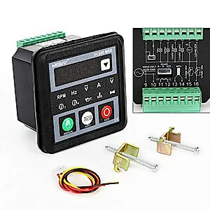 Generator Controller DC20D Genset Controller Automatic Generator Start Controller Module Electronic Diesel Gasoline Engine Generator Controller Micro-Computer Control LED Display