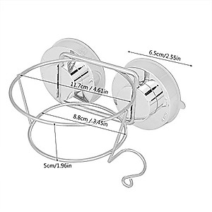 MAGT Hair Dryer Holder, Stainless Steel Suction Cup Wall Mounted Hair Dryer Stand for Bathroom