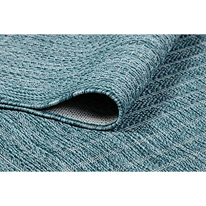 Adiva Rugs Outdoor Indoor Area Rug, Weather Resistant, Easy to Clean, Stain Resistant Floor Mat for Dining Room, Backyard, Deck, Patio (Aqua Weiss, 2' x 3')