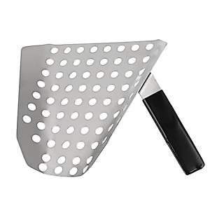 Popcorn Speed Scoop, Stainless Steel Popcorn Scoop Perforated Filter Spoon Fries Speed Scoop with Holes Quick Fill Scooper for Snacks Dessert Food Popcorn Machine