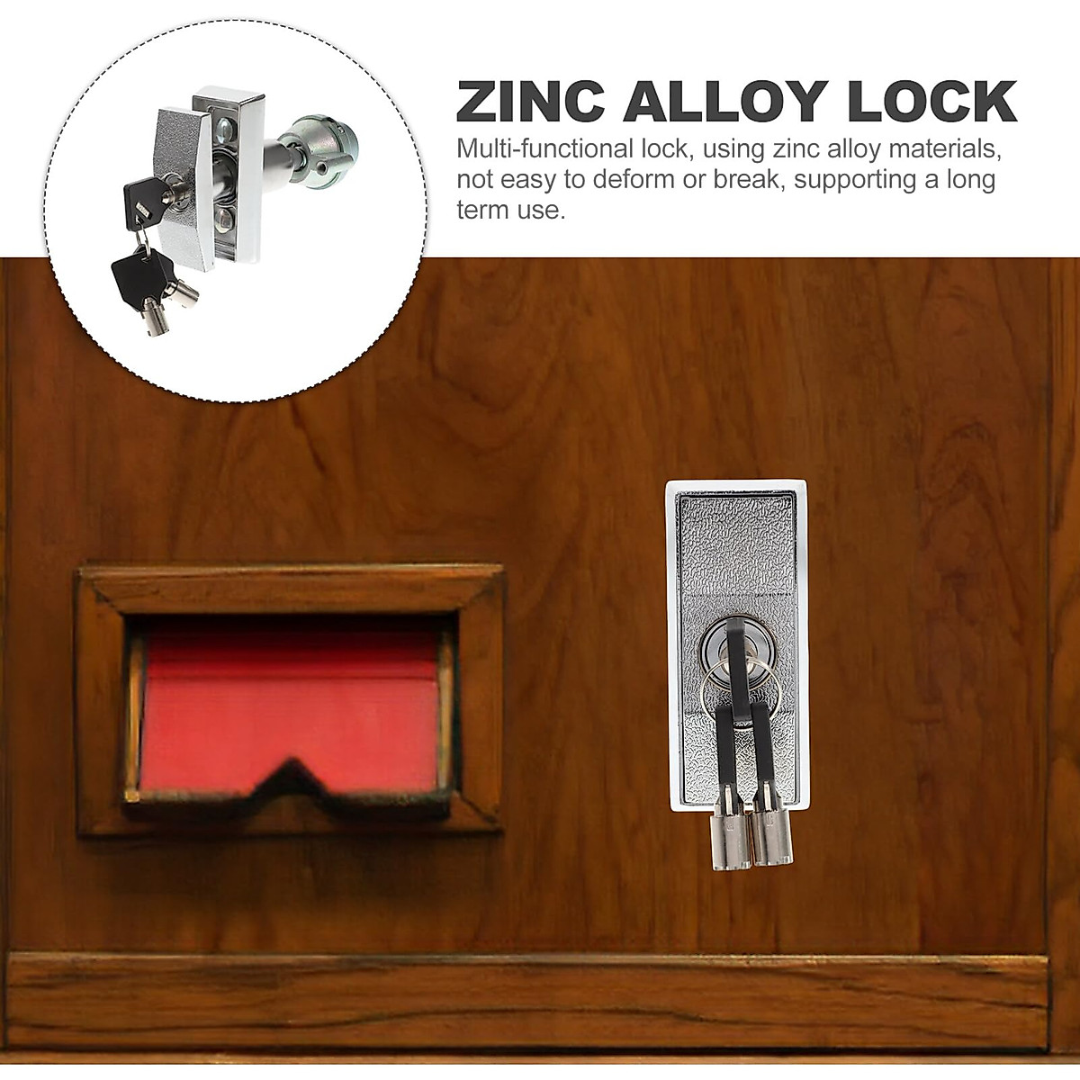 T-Handle Vending Machine Lock with Keys, Zinc Alloy Soda Machine Lock, High Security Vending Machine Lock for Candy Snack Soda Machine