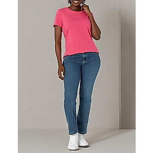 Amazon Essentials Women's Classic-Fit Short-Sleeve Crewneck T-Shirt, Pack of 2, Bright Pink/White, Small