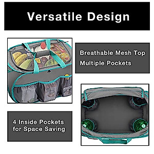 Smart Design Pop Up Trunk Organizer with Easy Carry Handles, Side Pockets, and Zipper Top - 23 Inch - Holds 50 lbs. - Durable Fabric Collapsible Design - Home Organization - Gray