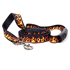 Yellow Dog Design Red Flames Uptown Dog Leash, Large-1" Wide and 5' (60") Long
