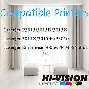 Hi-Vision Hi-Yield Compatible 255X ce255x Toner Cartridge Replacement for 55X Used for HP P3015/ 3015D/ 3015N/ 3015X/ 3015dn/ P3010, Enterprise 500 MFP M525dn/M525f, (1x Black)