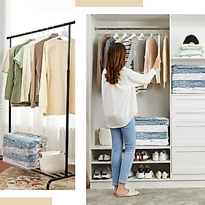 TAILI Cube Vacuum Storage Bags 4 Pack and Flat Vacuum Storage Bags Variety 12 Pack, Space Saver Bags for Clothes and Bedding, Saving 80% Space