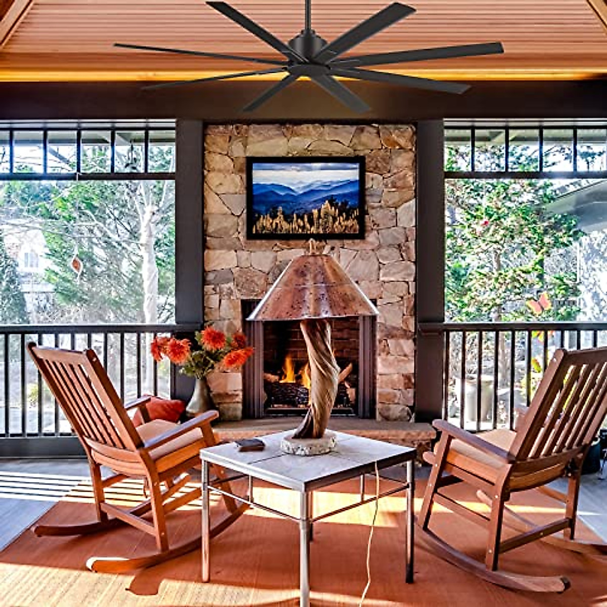 MINKA-AIRE Xtreme H2O - 65-inch Ceiling Fan F896-65-SI, Smoked Iron, Reversible with Remote Control