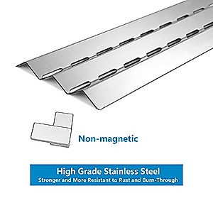 Heat Plate Tent Shield Replacement for Huntington, Broil-Mate, Sterling, Master Forge, Perfect Flame, GrillPro, Lowes Gas Grill Models, Stainless Steel Burner Cover Flame Tamer, 4-Pack, 17 9/16"