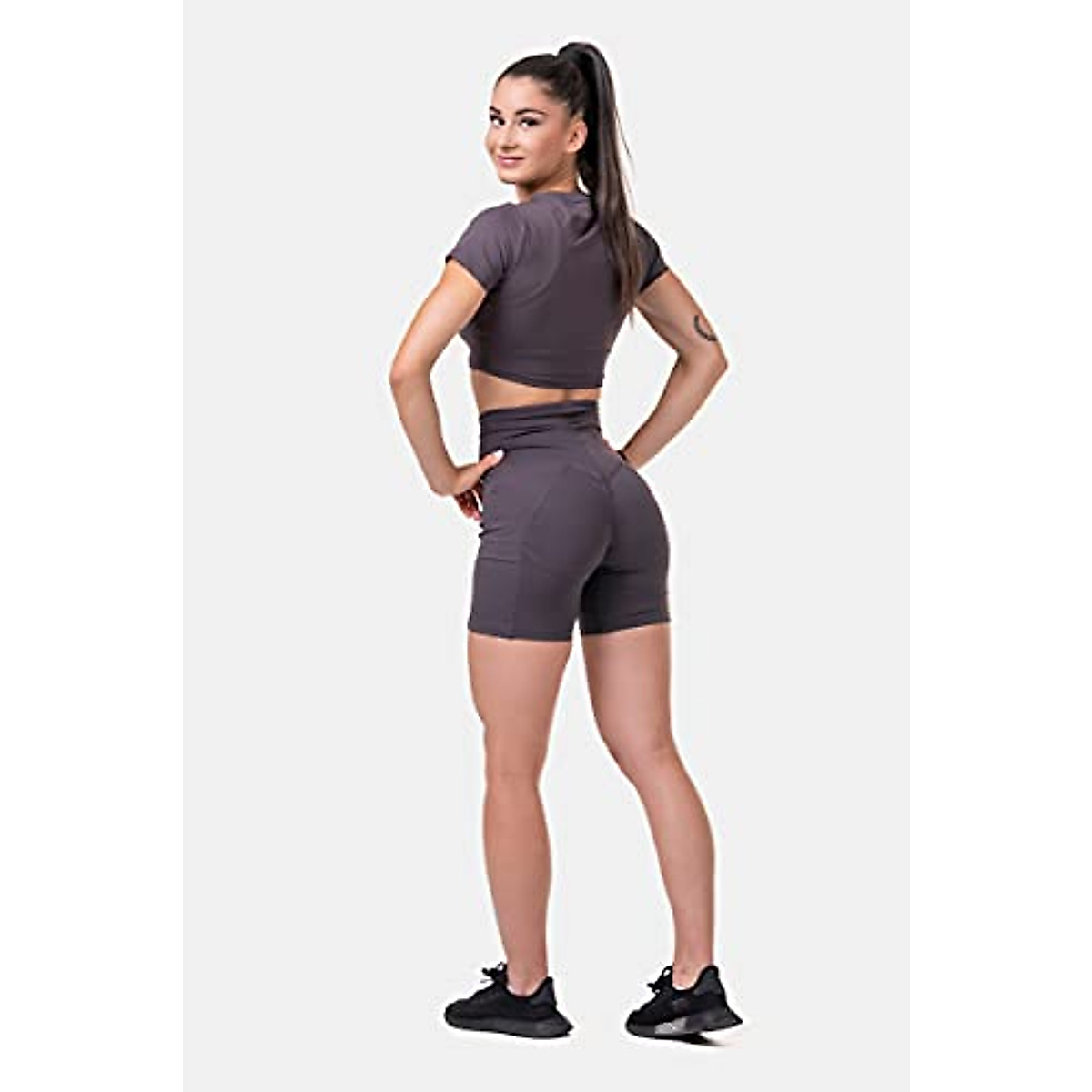 NEBBIA Short Sleeve Sporty Crop Top 584 Maroon