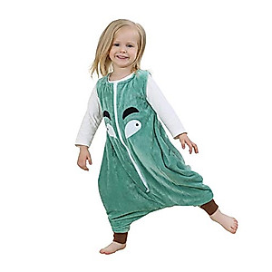 Bycc Bynn Toddler and Early Walker Sleep Fleece Sack with Feet, Baby Sleeveless Wearable Blanket Sleeping Bag (Fox, Small (1-3T))