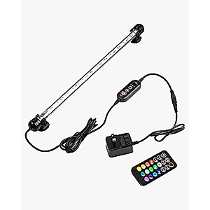 NICREW Submersible RGB Aquarium Light, Underwater Fish Tank Light with Timer Function, Multicolor LED Light with Remote Controller, 15 Inches