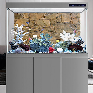 AWERT Stone Aquarium Background Rocky Fish Tank Background Rock Terrarium Background 48x24 inches Vinyl