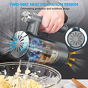 Hand Mixer Electric, Mixer Electric Continuously Variable Speed Control Mixers Kitchen Handheld, Eject Button / 5 Stainless Steel Accessories/Turbo Boost/Self-Control Speed for Baking Cake Egg Cream Food Beater