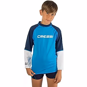 Cressi boys Long Sleeve Rash Guards, Blue, XL 14 15 years US