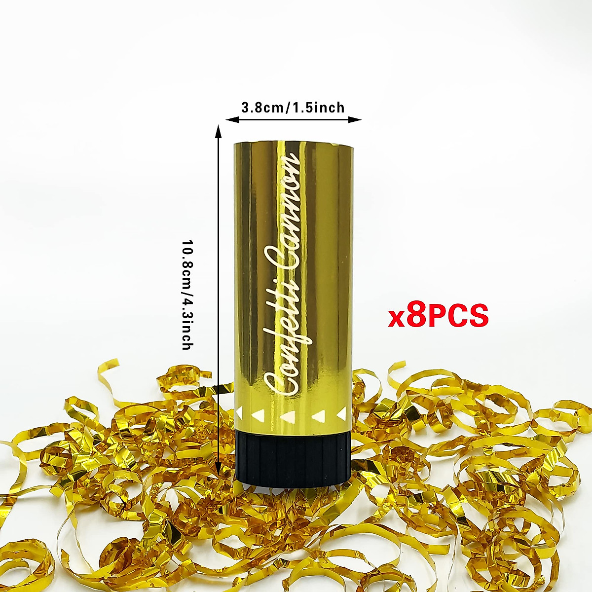8 PCS Gold Confetti for Baby Shower Wedding Birthday Graduation Anniversary Christmas Party Supplies Decorations and Favors (8 PCS Gold)